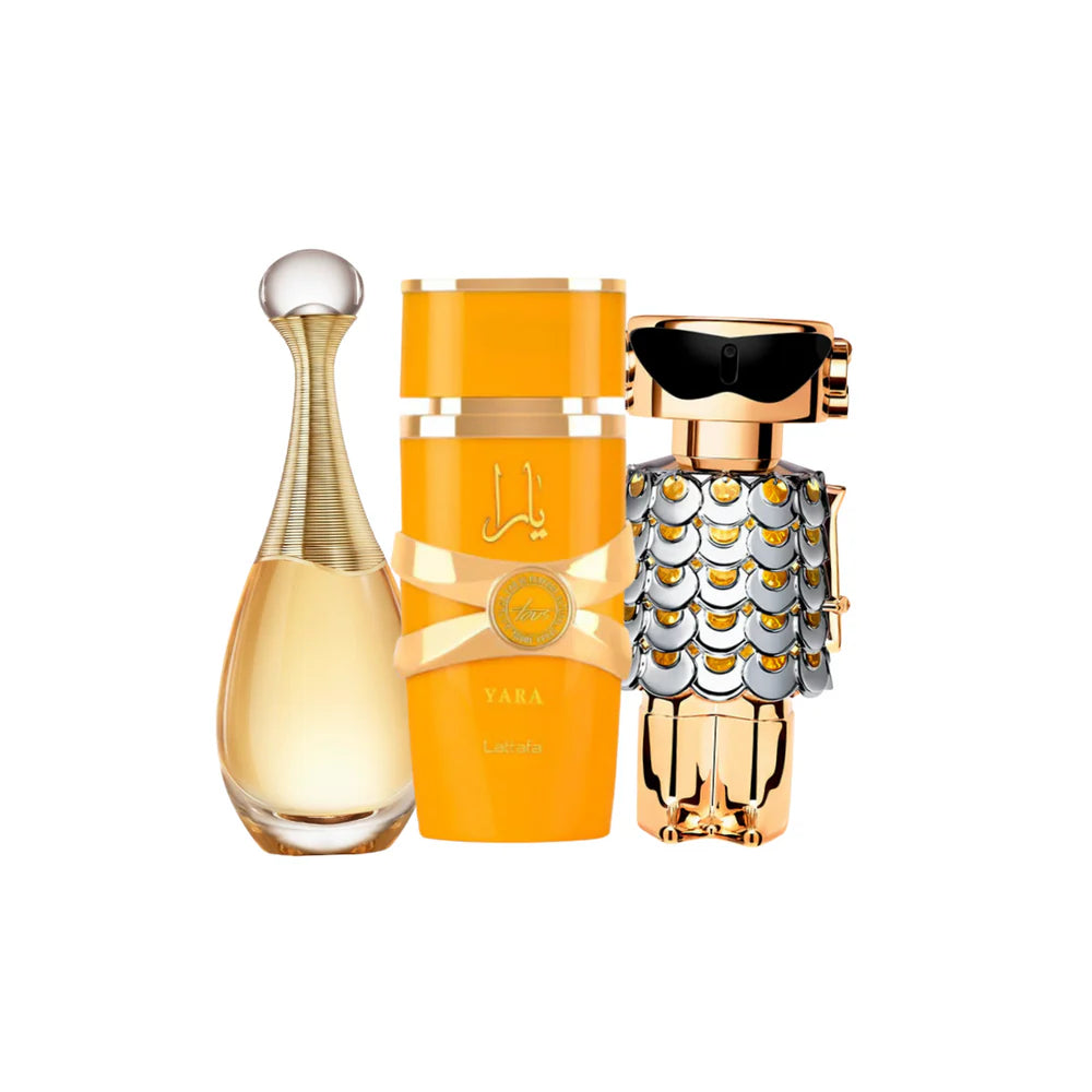 Combo J’adore Dior + Fame Paco Rabanne + Yara Tous – Rose Stick